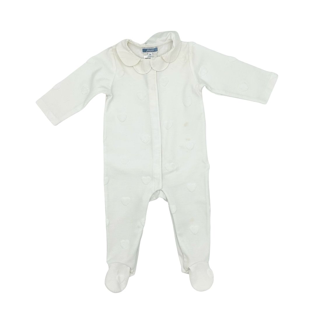 Jacadi white heart sleeper, 6 months – Minissentials